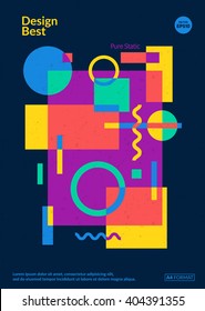 Static Design Poster Simple Colorful Geometric Stock Vector (Royalty ...