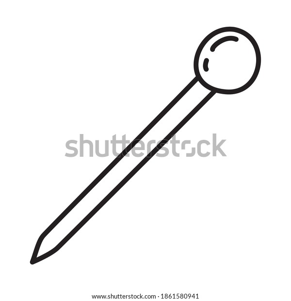 Stationary Concept Round Pushpin Icon Over Stock Vector (Royalty Free ...