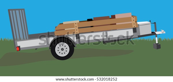Stationary Equipment Utility Trailer Vector Illustration Stock Vector ...