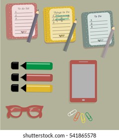 Stationery Sheets Planner Cute Polka Dots Stock Vector (Royalty Free ...