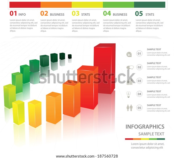 Statistic Charts Useful Infographics Presentations Stock Vector ...