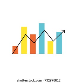 Statistics Bar Diagram Arrow Growing Stock Vector (Royalty Free) 733876450