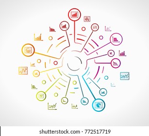 Statistics Concept Illustration Colorful Abstract Grid Stock Vector ...