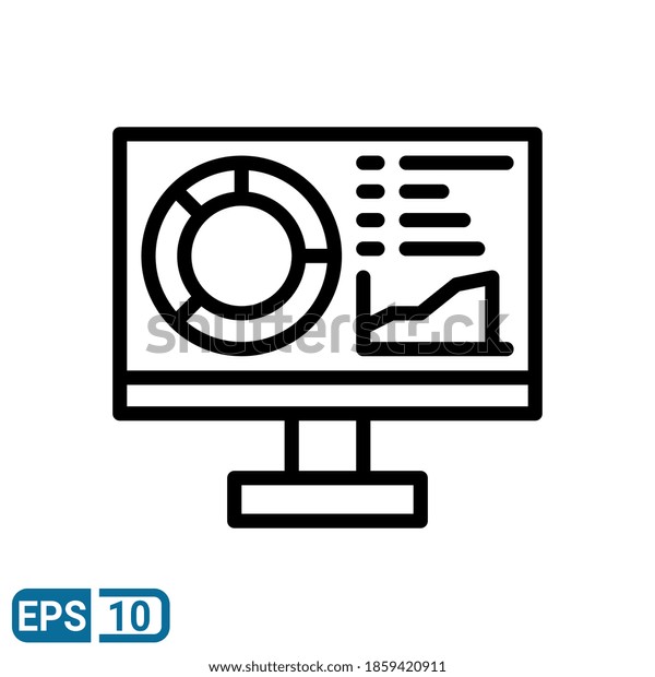 Statistics Icon Line Style Isolated On Stock Vector (Royalty Free ...