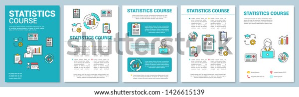 Statistics Metrics Tools Course Brochure Template: เวกเตอร์สต็อก (ปลอด ...