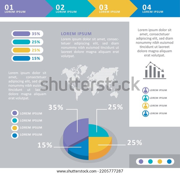 Statistics Pie Infographic Informative Template Stock Vector (Royalty ...