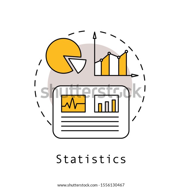 Statistics Subject Illustration Vector Round Symbol Stock Vector ...