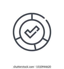 Stats Report Check Mark Line Icon Stock Vector (Royalty Free) 1510944620