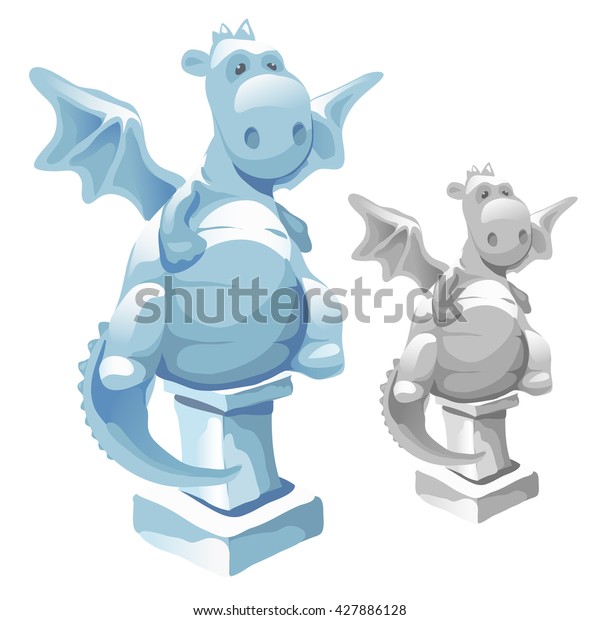 Statue Form Fat Dragon Vector Illustration Stock Vector (Royalty Free ...