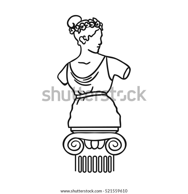 Statue Icon Outline Style Isolated On Stock Vector (Royalty Free ...