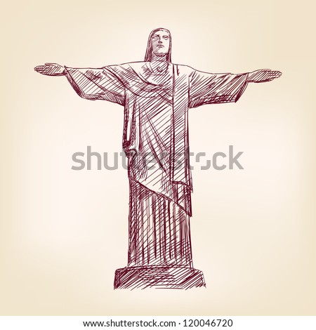 Statue Jesus Christ Rio De Janeiro Stock Vector (Royalty Free ...