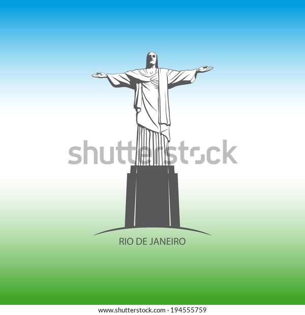 Statue Jesus Christ Rio De Janeiro Stock Vector (Royalty Free ...