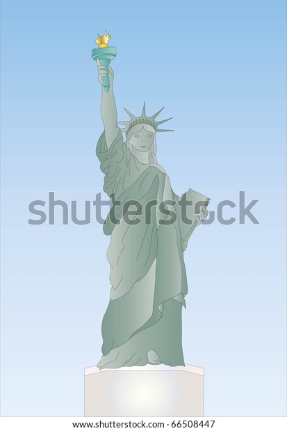 Statue Liberty Background On Separate Layer Stock Vector Royalty Free