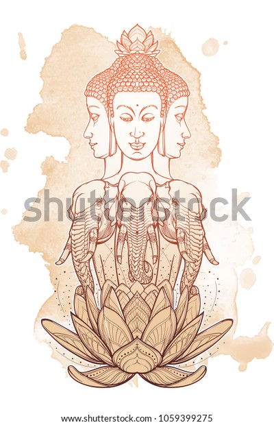 Statue Representing Trimurti Trinity Hindu Gods: เวกเตอร์สต็อก (ปลอดค่า ...