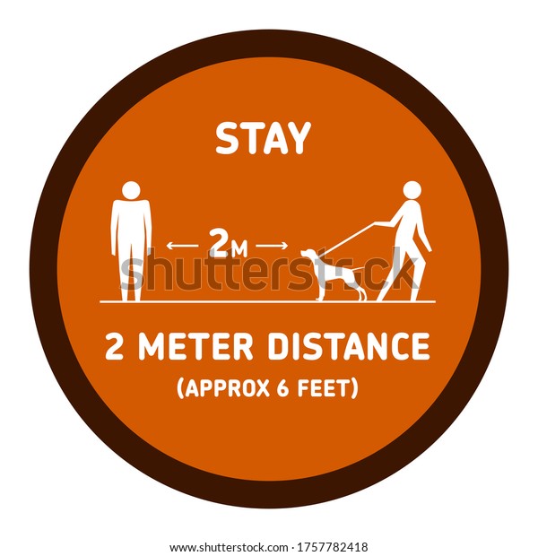 Stay Distance Sign Warning Vector Orange Stock Vector (Royalty Free ...