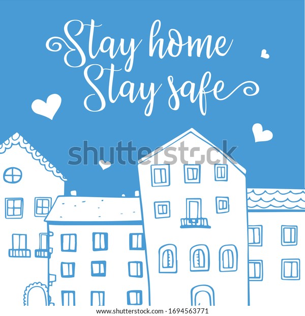 Stay Home Stay Safe Poster Concept Stock Vector (Royalty Free ...
