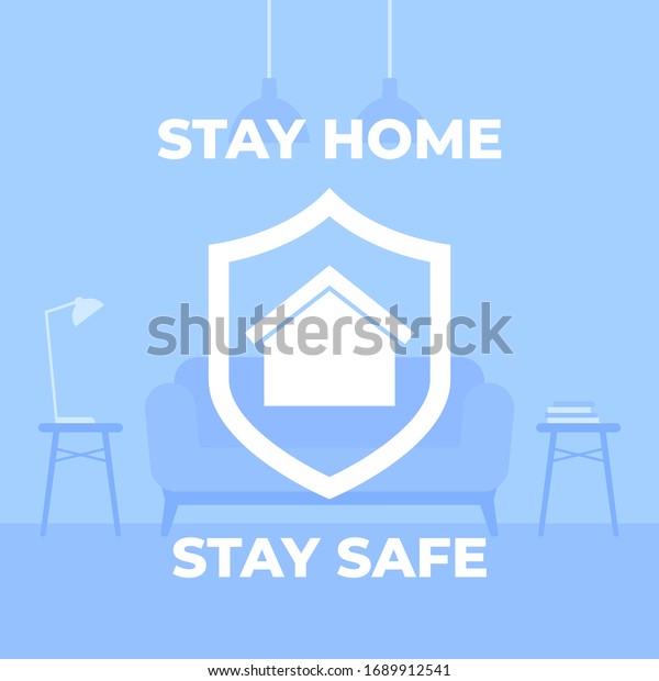 Stay Home Stay Safe Poster Vector Stock Vector (Royalty Free ...