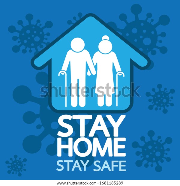 Stay Home Stay Safe Quote Vector Stock Vector (Royalty Free) 1681185289