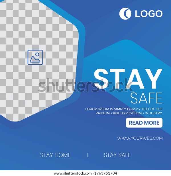 Stay Safe Banner Template Web Banner Stock Vector (Royalty Free ...
