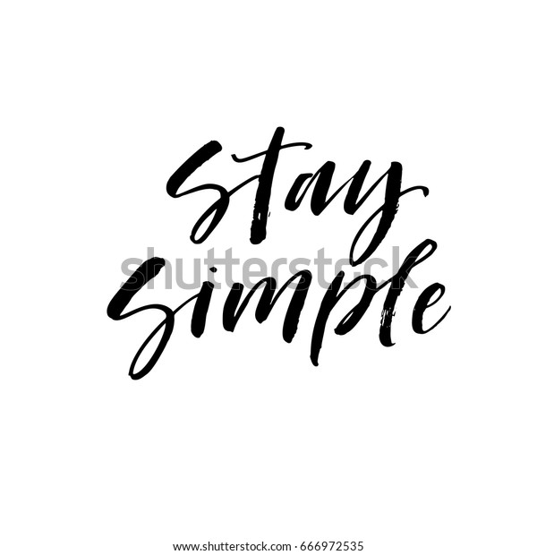 Stay Simple Postcard Illustration Modern Brush Stock Vector (Royalty ...