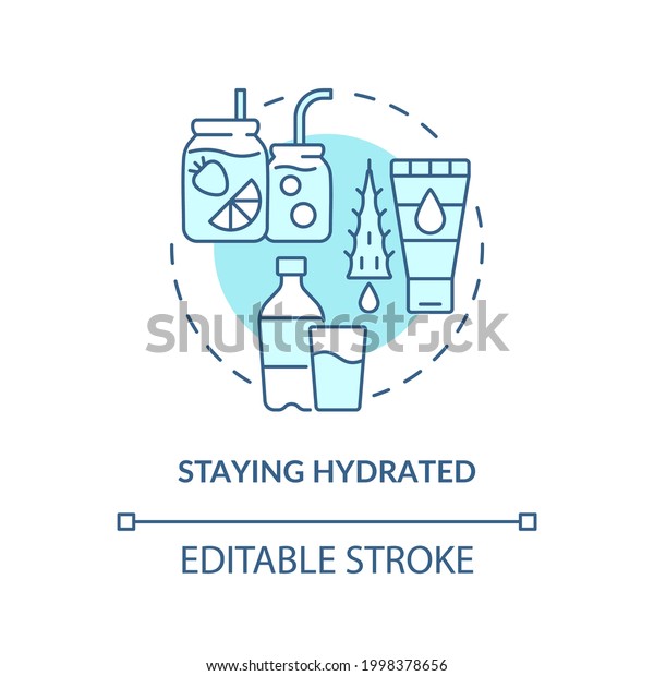 Staying Hydrated Concept Icon Heatstroke Prevention Stock Vector ...