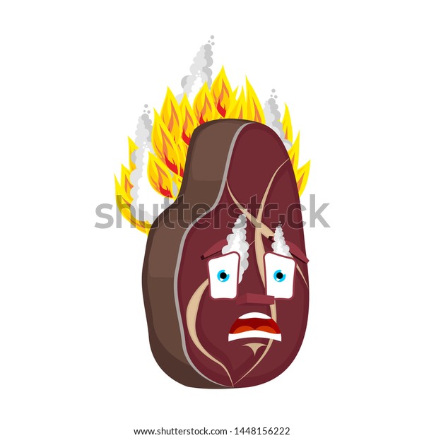 Steak Fire Isolated Burning Meat Cartoon Stock Vector (Royalty Free ...