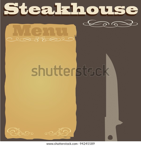 Steakhouse Menu Board Background Stock Vector (Royalty Free) 94245589