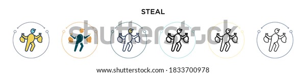 Steal Icon Filled Thin Line Outline Stock Vector (Royalty Free ...