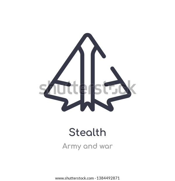 Stealth Outline Icon Isolated Line Vector: vector de stock (libre de ...