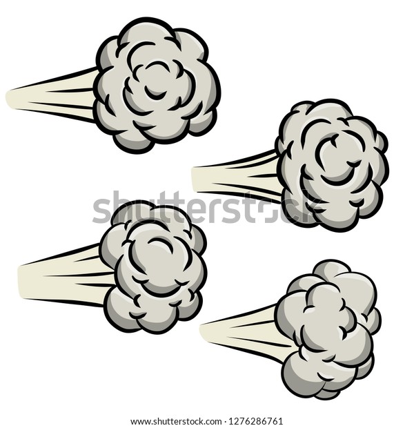 Steam Air Flow Comic White Wind Stock Vector (Royalty Free) 1276286761