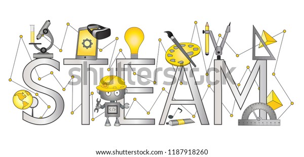 Steam Education Banner Stock Vector (Royalty Free) 1187918260 ...