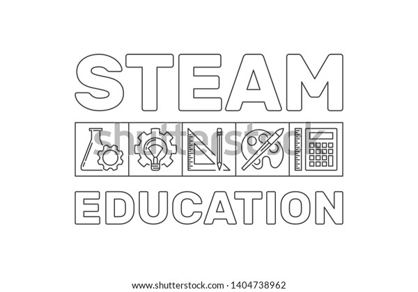 Steam Education Vector Concept Minimal Banner: เวกเตอร์สต็อก (ปลอดค่า ...