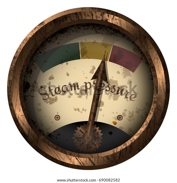 Steam Pressure Meter Grunge Steampunk Style Stock Vector (Royalty Free ...
