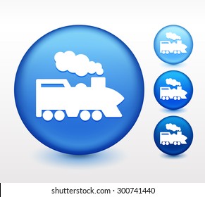 Steam Train On Blue Round Button Stock Vector (Royalty Free) 300741440 ...