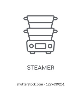 Steamer Linear Icon Modern Outline Steamer Stock Vector (Royalty Free ...