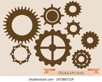 Steampunk Cogs Gears Vintage Wheels 스톡 벡터(로열티 프리) 1473867119 | Shutterstock