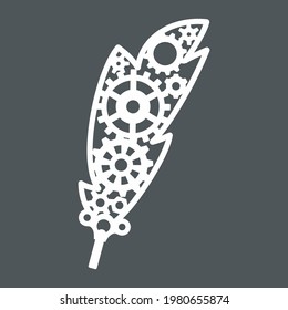 Steampunk Gear Feather Laser Quality Vector Stock Vector (Royalty Free ...