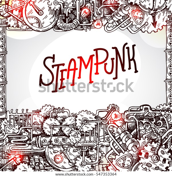 Steampunk Style Illustration Drawn By Hand Stock Vector (Royalty Free ...