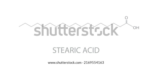 Fórmula química 3D del ácido esteárico: vector de stock (libre de ...