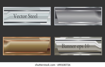 Steel Banner Template Stock Vector (Royalty Free) 690100726 | Shutterstock