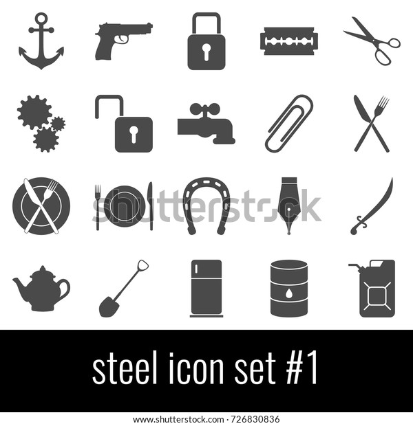 Steel Icon Set 1 Gray Icons Stock Vector (Royalty Free) 726830836 ...
