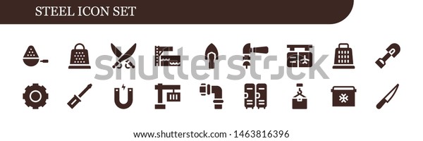 Steel Icon Set 18 Filled Steel Stock Vector (Royalty Free) 1463816396 ...
