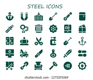 Steel Icon Set 30 Filled Steel Stock Vector (Royalty Free) 1273291069 ...