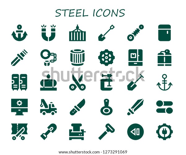Steel Icon Set 30 Filled Steel Stock Vector (Royalty Free) 1273291069 ...