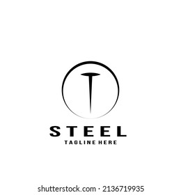 Steel Logo Design Vector Line Art Stock Vector (Royalty Free ...