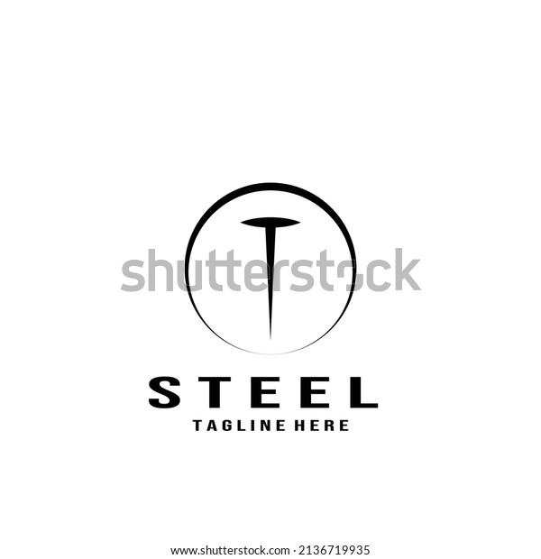 Steel Logo Design Vector Line Art: เวกเตอร์สต็อก (ปลอดค่าลิขสิทธิ์ ...