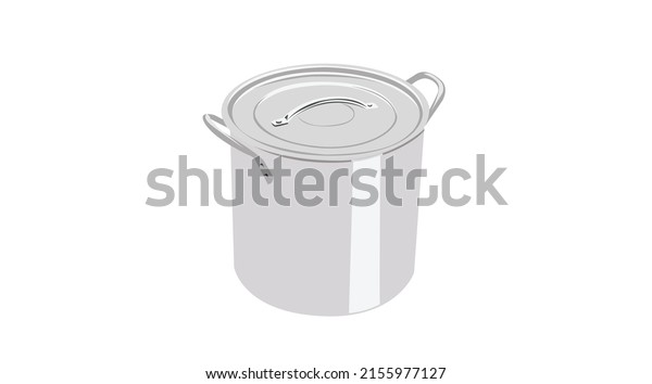 Steel Pot Illustration Vector Isolated Editable Stock Vector (Royalty ...