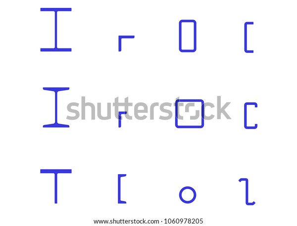 Steel Sections Vector Isolated On White Stock Vector (Royalty Free ...