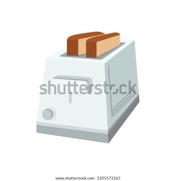 Steel Toaster Two Slices Bread Vector Stock Vector (Royalty Free ...