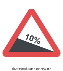Steep Descent Traffic Warning Sign Stock Vector (Royalty Free ...
